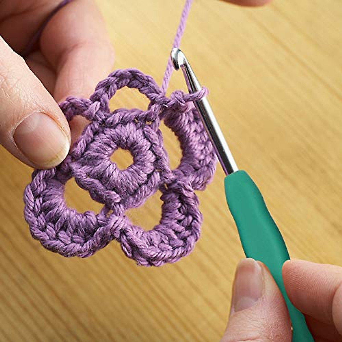 BCMRUN Crochet Hooks Set,14 Pcs 2.25mm(B)-10mm(N) Ergonomic Soft Grip Handles,Smooth Knitting Needles Kit with Bag for Arthritic Hands,Extra Long  Plus Knit Needles Weave Yarn Set,Best Gift for Women