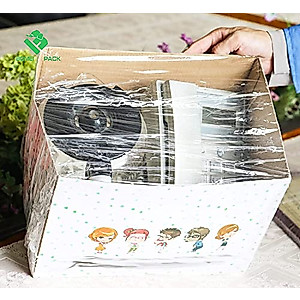 4 Pack Industrial Mini Clear Stretch Wrap with Handle 5" 1000ft 80 Gauge for Pallet Wrap, Durable Self-Adhering Plastic Wrap for Packing, Moving, Heavy Duty, BOMEI PACK