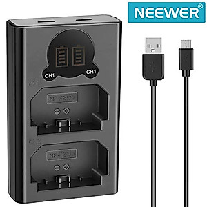 Neewer Dual USB Charger for Sony NP-FZ100 Battery, Compatible with Sony ZV-E1, FX3, FX30, A1, A9 II, A7R V, A7S III, A7 IV, A6600, A7C Cameras, Designed with LCD Display, Versatile Charging Options