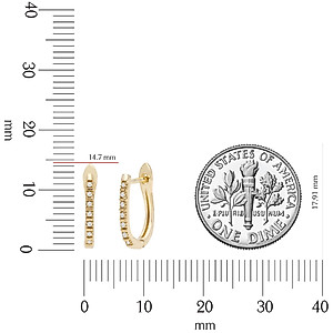 DISENO Diamond Earrings in 10k Yellow Gold Huggie Hoop Earrings with Natural Diamonds 0.04 Carat (F-G Color, SI1-SI2 Clarity) Fine Jewelry for Women Ideal Gifts for Birthday, Wedding