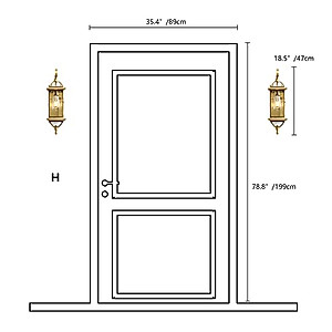 Milaii Outdoor Wall Light with Clear Glass Waterproof Exterior Light Fixtures Oil Rubbed Brass 18.5 inch Copper Wall Mount Lights for for Patio Garage Front Porch (Bulb not Included)