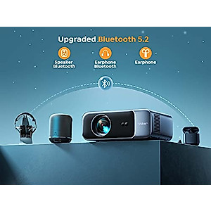 [Auto Focus] YABER Pro V9 4K Projector with WiFi 6 and Bluetooth 5.2, 500 ANSI Native 1080P Outdoor Movie Projector, Auto 6D Keystone & 50% Zoom, Home Theater Projector for Phone/TV Stick/PC