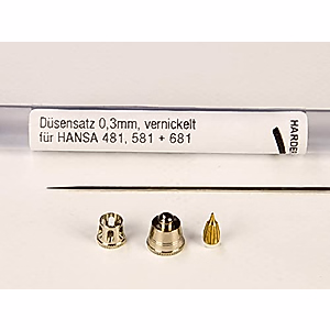 Harder & Steen. 218863 Nozzle Set 0.3mm, Nickel-Plated for Hansa 481, 581, 681