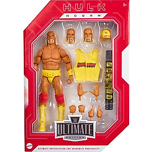 Mattel WWE Hulk Hogan Ultimate Edition Fan TakeOver Action Figure with Articulation, Life-like Detail & Accessories, 6-inch