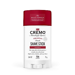 Cremo Barber Grade Shave Stick, Solid Mess-Free Formula, Original 2.66 Ounce