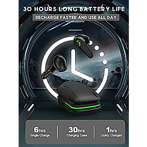 ZBC Wireless Earbuds, Bluetooth Headphones Environmental Noise Cancellation Ear Buds 4-Mic Clear Calls 30H Playtime Deep Bass IPX6 Waterproof Sports Earphones & in-Ear Headsets for iPhone Android