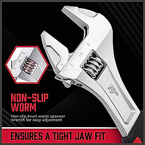 3-Piece Adjustable Wrench Set - 6-Inch 8-Inch 10-Inch - Precision Design, Durable and Corrosion-Resistant, Chrome Vanadium Steel, Anti-Slip Grips