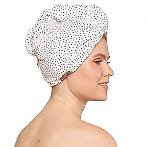 Kitsch Microfiber Hair Towel Wrap - Quick Dry Curly Hair Wraps for Women Wet Hair | Microfiber Towel for Hair | Hair Drying Towel Wrap | Hair Towels for Women | Hair Turban for Wet Hair (Micro Dot)