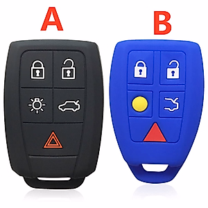 OTMIK Silicone Car Key Cover Case Compatible with Volvo XC90 C30 C70 S60 D5 V50 S40 Car Key Shell (Red A)