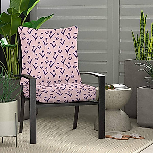 2-Piece Outdoor Deep Seat Cushion Set Pink and Navy Floral brush strokes seamless for fashion prints Back Seat Lounge Chair Conversation Cushion for Patio Furniture Replacement Seating Cushion