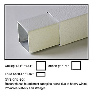 UNIQUECANOPY 8'x8' Pop Up Canopy Tent Commercial Instant Shelter, with 4 Removable Zippered Side Walls and Heavy Duty Roller Bag, 4 Sand Bags White