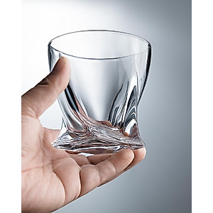 BaveL Whiskey Glasses - 10 OZ Premium Shaped Scotch Glasses set of 4,Glassware Set,Tumblers for Drinking Bourbon whiskey, Cognac, Irish Whisky,Vintage Elegant whiskey glass