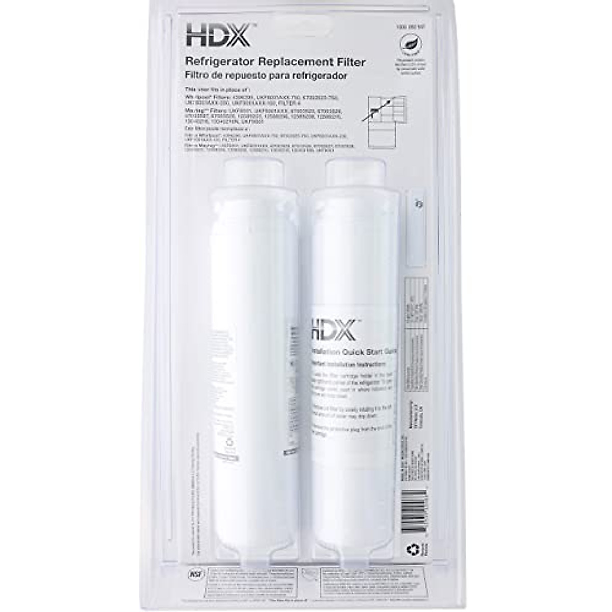 HDX FMM-2 Replacement Water Filter / Purifier for Whirlpool Refrigerators (2 Pack)
