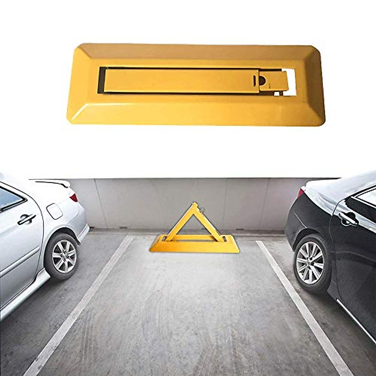 Vechkom Folding Parking Barrier Removable Parking Space Lock Manual Parking Blocker