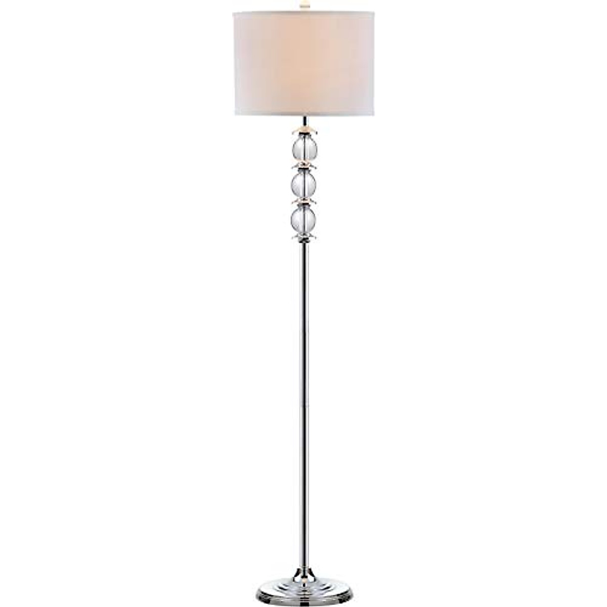 SAFAVIEH Lighting Collection Riga Clear Crystal/ Chrome 60-inch Living Room Bedroom Home Office Standing Floor Lamp (LED Bulb Included)
