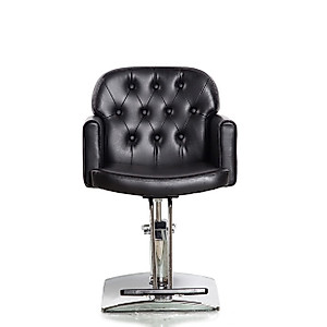 Salonsunny Black Square Base 360 Degrees Swivel Salon Styling Chair Barber Spa Cutting Chair