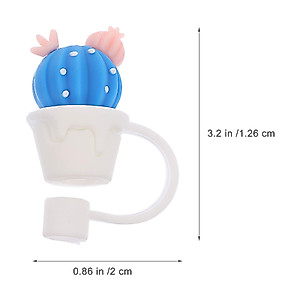 ABOOFAN 6pcs Silicone Straw Tips Cover Reusable Drinking Straw Tips Lids Cute Cactus Shape Straw Plugs for Straws