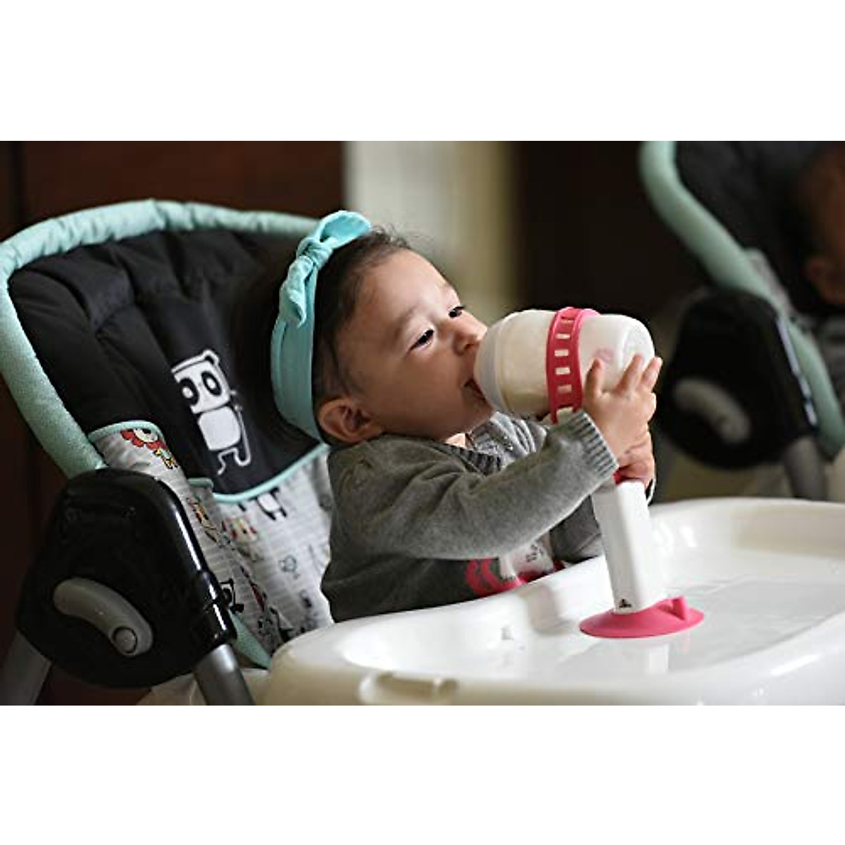 Babaste Baby Bottle Holder | Hands-Free Feeding That Improves Hand Eye Coordination, and Motor Skills | Keep Bottles Secure & Off The Floor | Color: Blue