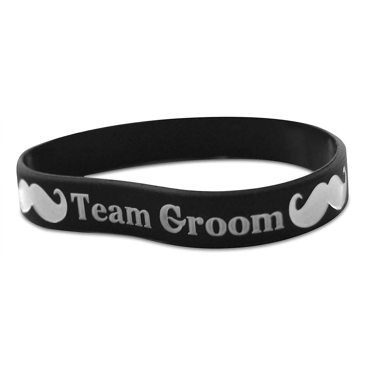 Novel Merk The Groom & Team Groom Wristbands Party Favors for Bachelor Party, Bridal Shower & Wedding Party Black & White (11 Pieces)
