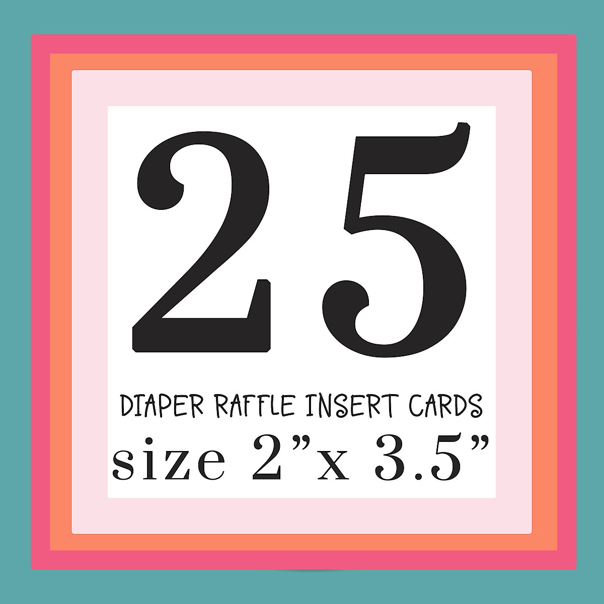 Paper Clever Party Mustache Diaper Raffle Tickets (25 Pack) Boys Baby Shower Games – Invitation Insert Card Set - Size 2x3.5