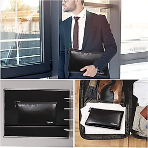 Hodufy Fireproof Money Bag, 10.6"x6.7" Fireproof and Waterproof Cash Bag, 5" x 8" Small Fireproof Bag, Fireproof Bank Bag, Fireproof Safe Storage Pouch Envelope for Document, Bank Deposit,Passport