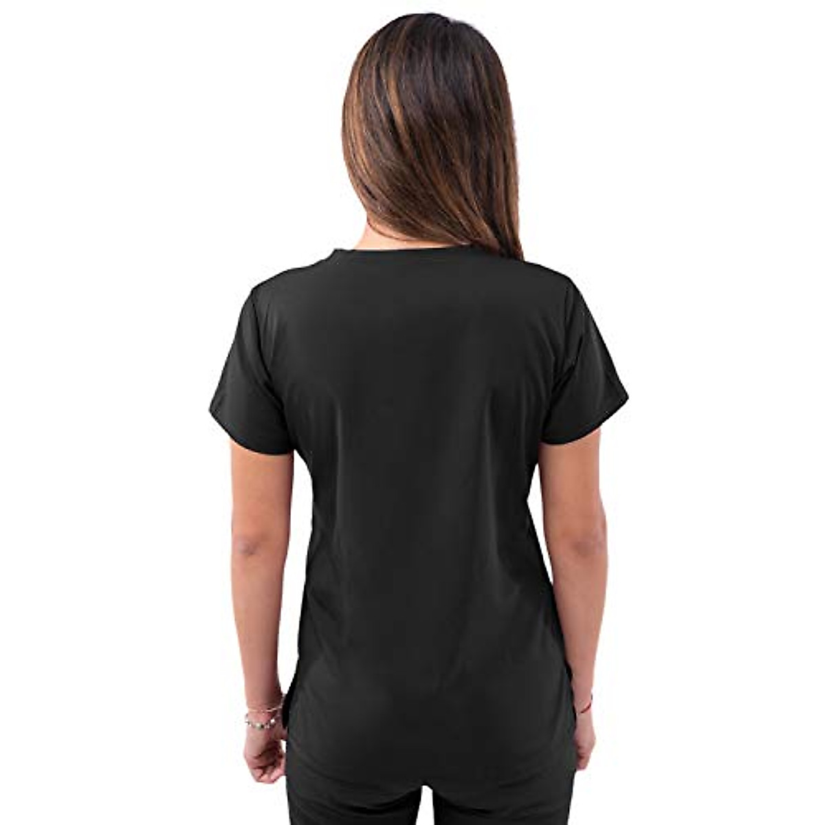 Adar Pro Scrubs for Women - Sweetheart V-Neck Scrub Top - P4210 - Black - S
