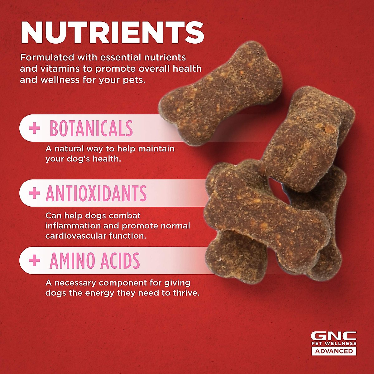 GNC Pets Advanced Dog Supplements for Cardiovascular Support| 90 Ct Soft Chew Dog Supplements for Cardio Health and Heart Health | Easy to Chew Dog Supplements, Made in The USA
