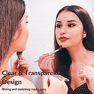 LilyLeaf Handheld Makeup Mixing Palette - Transparent Hand Tray for Mixing Foundation - Clear Acrylic Blending Plate for Makeup Lovers and Professionals with Cute Storage Bag (M)