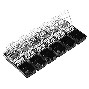 1 Piece Plastic Jewelry Box Organizer Nail Art Storage Box 12 Grid Plastic Storage Box Jewelry Storage Box Rhinestone Organizer Container Case Plastic Bead Case Storage, Black