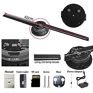 16.5 inches 3D Hologram Fan with Stand