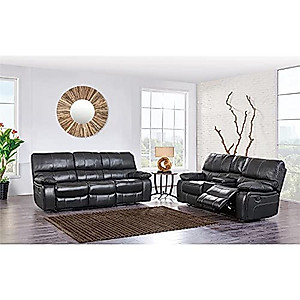Global Furniture Console Reclining Loveseat, Grey/Black