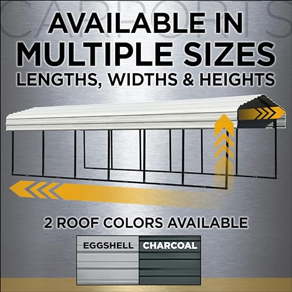 Arrow Carports Galvanized Steel Carport, RV Metal Carport Kit, 14' x 42' x 14', Eggshell
