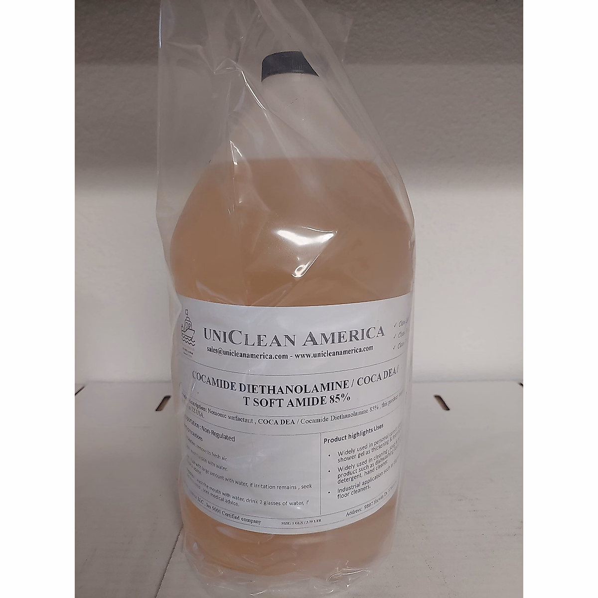 Cocamide Diethanolamine (DEA) - Cocamidopropyl Betaine - Sodium laureth sulfate (SLES) - Cosmetic & Beauty surfactant Cleansing Agent (Cocamide Diethanolamine (DEA) 85% Size: 128 fl oz)