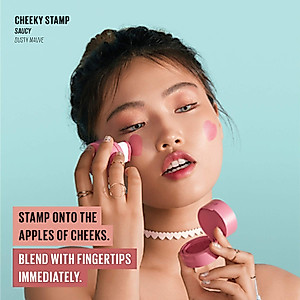 Kaja Blush - Cheeky Stamp | Gift, 7 Shades, Buildable & Blendable Shade with Heart-shaped Applicator, Rosy Finish, 02 Saucy, 0.17 Oz