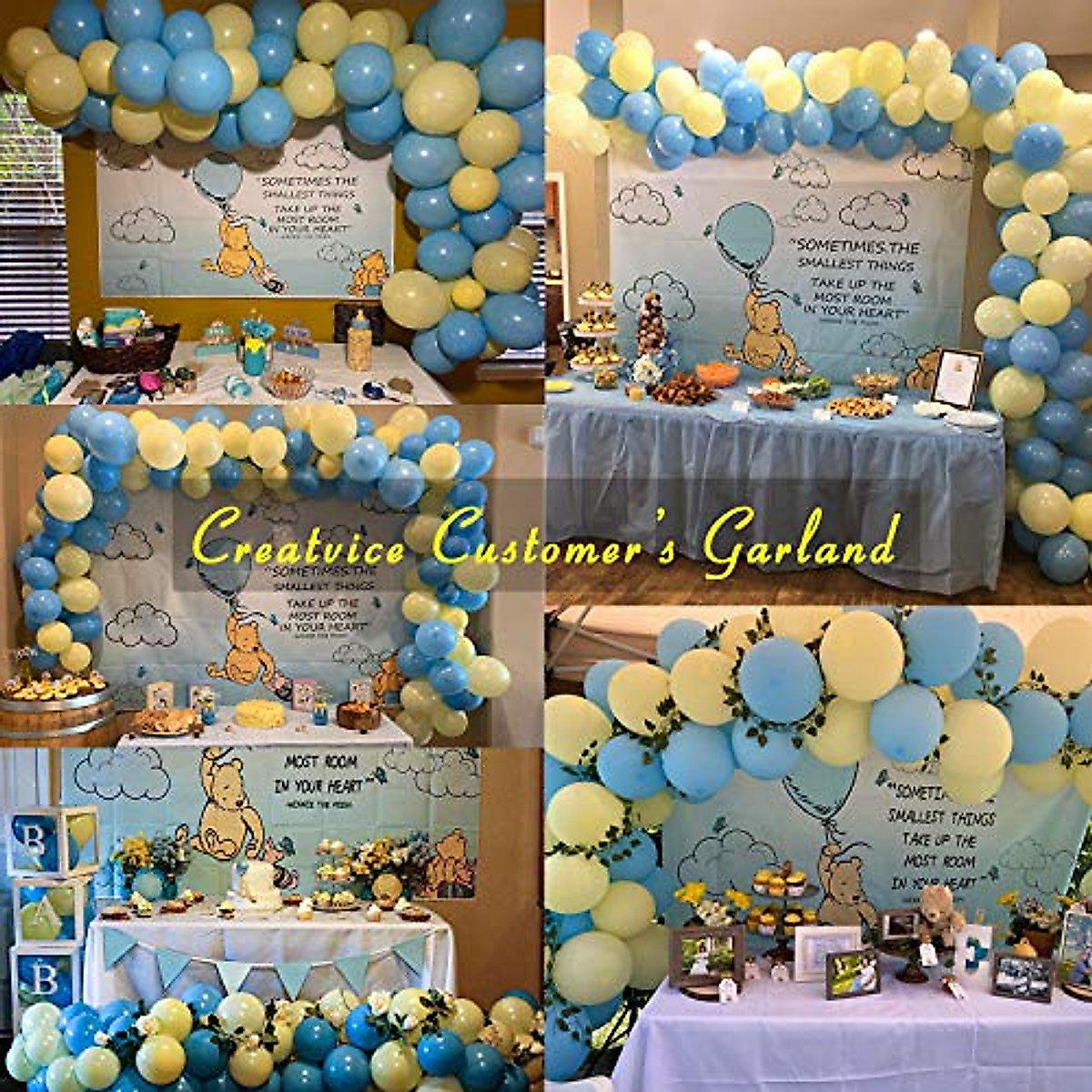 Pastel Balloon Garland Arch Kit with 100 pcs Blue and Yellow Balloons, DIY Balloon Bouquet Kit for Baby Shower, Wedding Bachelorette Birthday Party, Balloon Decorations