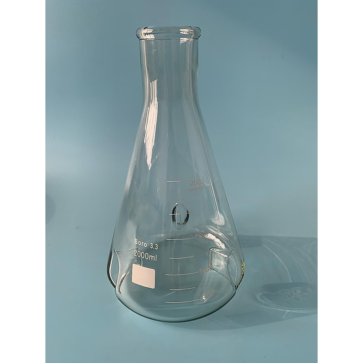 DONLAB CCC-2000 Borosilicate Glass 2000ml/2L Baffle Flask,Eelenmeyer Flask with Baffles