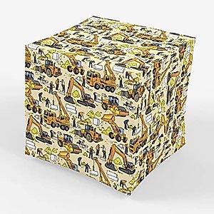 Construction Party Gift Wrapping Paper - Folded Flat 30 x 20 Inch (3 Sheets)