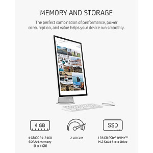 HP Chromebase 21.5" All-in-One Desktop, Intel Pentium Gold 6405U Processor, 4 GB RAM, 128 GB SSD, Rotating Full HD IPS Touchscreen, Chrome OS, Bluetooth Keyboard and Mouse Combo (22-aa0022) (Renewed)