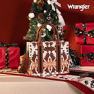 Wrangler Purse for Women Boho Aztec Tote Bag Hobo Shoulder Top Handle Handbags with Wide Guitar Strap christmas gift fall collection XY7 WG2203-8120SLCF