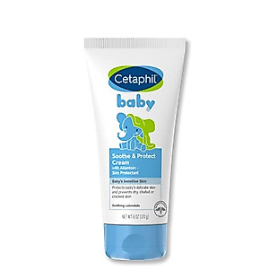 Cetaphil Baby Soothe & Protect Cream with Allantoin Skin Protectant, 6 oz, Prevents Dry, chaffed or Cracked Skin, Baby Cream moisturizes for 24 Hours, Non-Greasy (Packaging May Vary)
