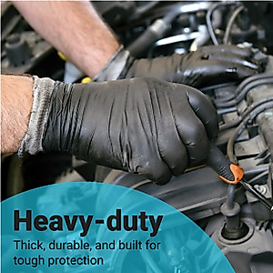 ASAP Thick Nitrile Gloves - 6 Mil Powder Free Latex Free Black Nitrile Gloves - Disposable, Food Safe, Multipurpose Gloves