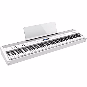 Roland FP-60X 88-Key Digital Piano - White Bundle with Adjustable Stand, Bench, Deluxe Sustain Pedal, Instructional DVD, Online Piano Lessons, and Austin Bazaar Polishing Cloth - White