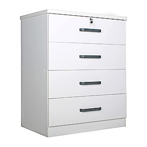 Better Home Products Carell Furniture Super Jumbo 4 Drawer Storage Chest Dresser in White