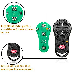 TOP-VIGOR 315MHz GQ43VT9T Keyless Entry Remote Car Key Fob, 3 Buttons Car Key Fob Replacement for Dodge Ram1500 2500 3500 Durango Dakota for Jeep Cherokee Grand Cherokee