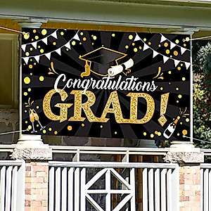 Class of 2022 Graduation Party Banner, Extra Large 78.8”x45.3” Graduation Party Decorations, Congrats Grad Party Supplies, Photo Prop, Booth Backdrop sign for Indoor Outdoor Home College Senior School