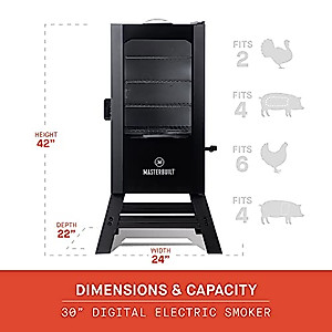 Masterbuilt MB20070421 30-inch Digital Electric Smoker, Black