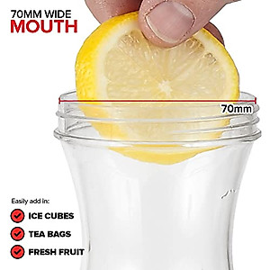 Stock Your Home 50 oz Square Carafes Plastic Juice Carafe with Lids (Set of 4) 50 oz Carafes for Mimosa Bar, Drink Pitcher with Lid, Water Bottle, Milk Container, Clear Beverage Containers for Fridge