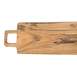 Bloomingville Rectangle Acacia Wood Cheese Square Handle Cutting Board, Brown