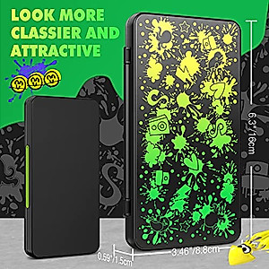 MoKo 24 Game Card Case Compatible with Nintendo Switch OLED Model/Switch/Switch Lite, Switch Game Holder Case for 24 Switch Game Card & 24 SD Card, Slim & Portable Game Card Storage Box, Green Yellow