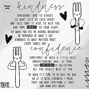 Toddler Spoons and Forks for Self Feeding | 4pc Stainless Steel Utensils Engraved with Positive Words to Encourage Eating | Ages 2-6 Kids Utensils